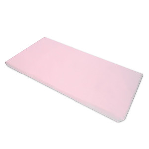 ECR4Kids-ELR-0575 Premium 3-Fold Daycare Rest Mat, Blue and Red (2" Thick) & American Baby Company 100% Natural Cotton Percale Fitted Day Care Mat Sheet, Pink, 1 Count (Pack of 1)
