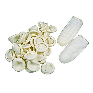 Disposable Latex Finger Cots 200pcs (Large), Anti-Static Rubber Fingertips Protective Finger Gloves Applicators for Electronic Repair, Painting, Jewelry Cleaning