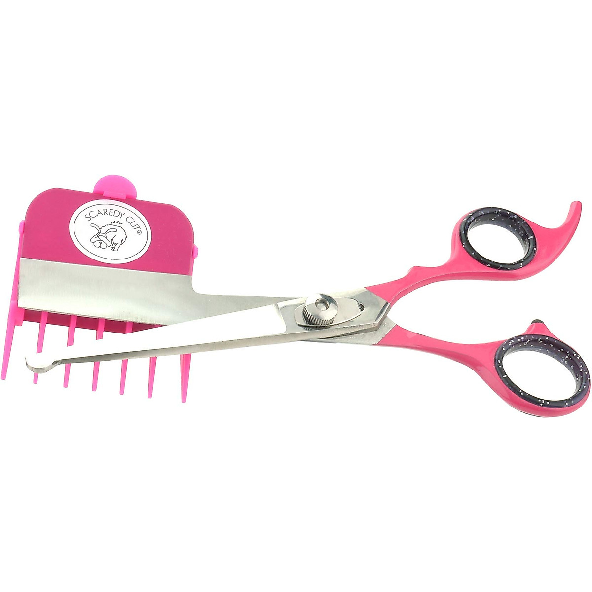 SCAREDY CUT Silent Pet Grooming Kit for Dog, Cat and All Pet Grooming - A Quiet Alternative to Electric Clippers for Sensitive Pets (Right-Handed Pink)
