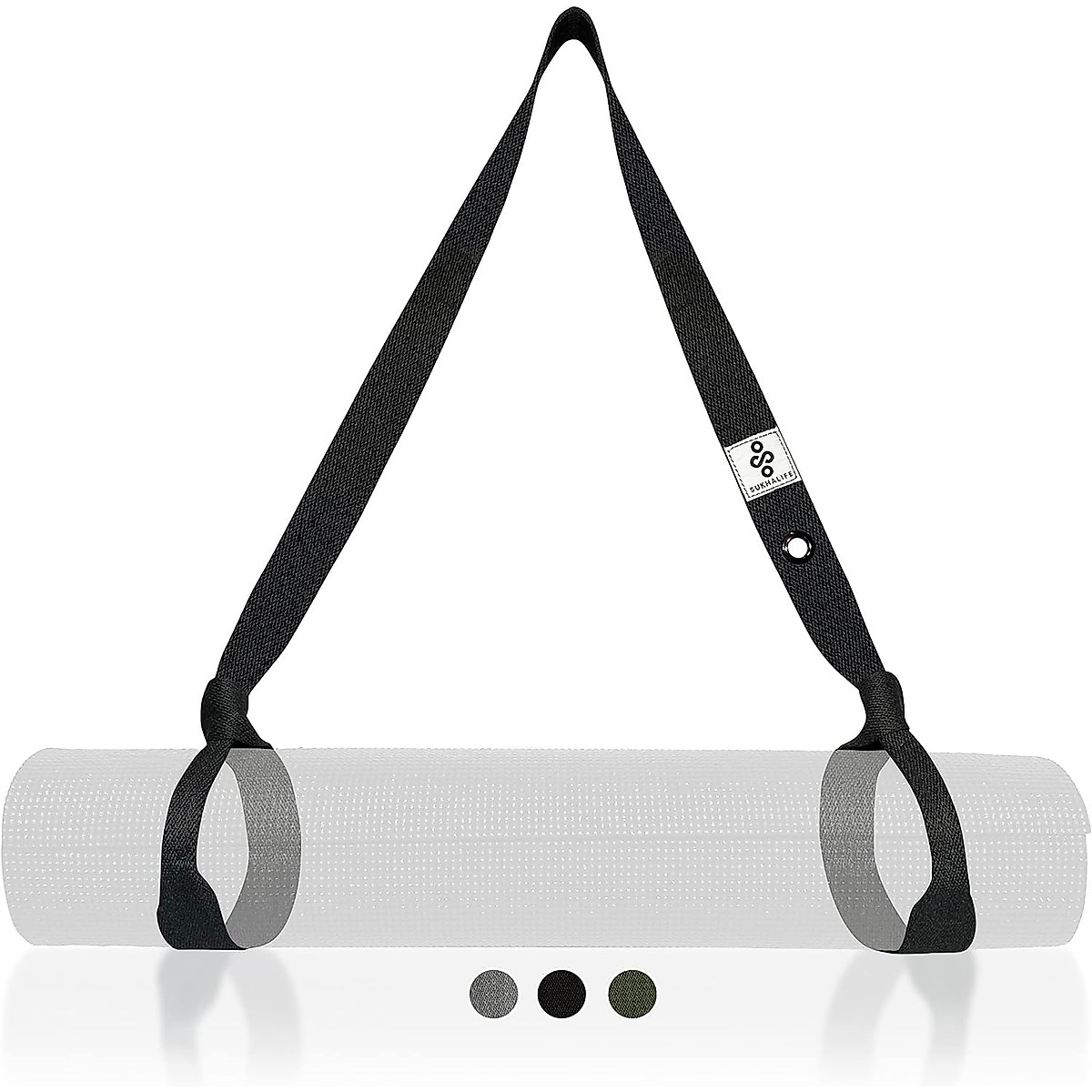 SukhaMat - Yoga Mat Strap, Extra-Durable and Comfortable | Multi-Purpose Strap/Carrier for Your Yoga Mat, Pilates or Exercise Mat (Black)