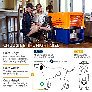 Pet-Express Pet Crate - Durable, Heavy Duty Dog Cat Kennel, IATA Airline Approved Pet Carrier, Pet Palace Dog Kennel, Travel Dog and Cat Crate for Large Dogs Indoor or Outdoor, 7 Sizes