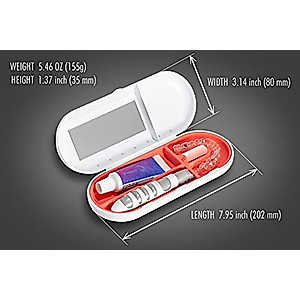 SmileKontainer Slimline Retainer Case: Compact Dental Travel Case for Aligners, Toothbrush and Accessories - Built-in Mirror for Easy Insertion Anywhere - Compatible with All Clear Aligners