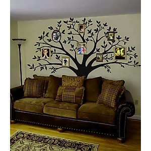 MAFENT Giant Family Photo Tree Wall Decal Mural Art Vinyl Wall Stickers Living Room Baby Room Decor (Black)