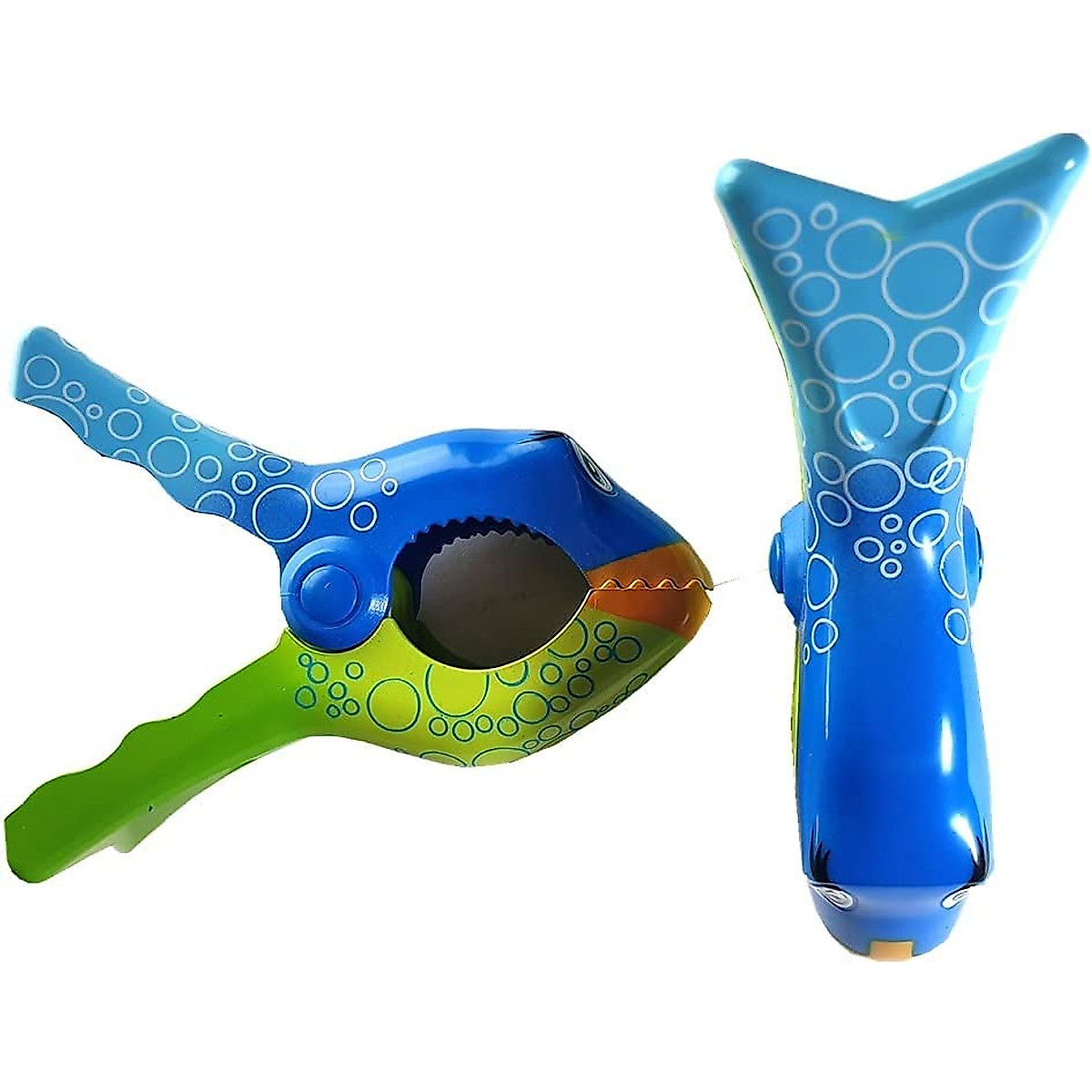 2 Set (4 Ct) Bubble Fish / Dolphin Beach Towel Clips Jumbo Size for Beach Chair, Cruise Beach Patio, Pool Accessories for Chairs, Household Clip, Baby Stroller