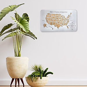 3D Wooden USA States Map, Travel Map, Push Pin, Patriot Decor, Map Wall Decor, USA Map, World map Art (Normal (14in x 10in))