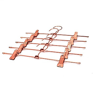 30Pack Koobay 35cm Shiny Metal Rose Copper Gold Clips Pants Hangers Trousers Skirt Hang Rack with Swivel Hook