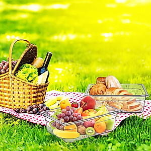 Cezoyx 3 Pack 1/2 Size Food Pans with Lids, 4 Inch Clear Food Pans, Acrylic Commercial Food Containers for Kitchen, Restaurant and Cafeterias