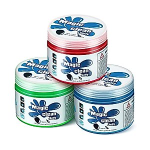 DNA MOTORING TOOLS-00149 Car (3 Pack) Cleaning Jelly Auto Detailing Tool Universal Clean Gel Auto Vent Air Interior Home & Office Electronics Keyboard Cleaner (3 Units),Blue+Red+Green