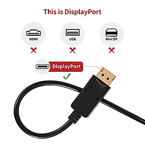 HANNORD DisplayPort to DVI Adapter, DP to DVI Converter Male to Male Display Port DVI Cable for PC Computer Laptop Desktop, 1080P HD Cord Compatible with Lenovo, HP, Dell (6 Feet)-1 Pack