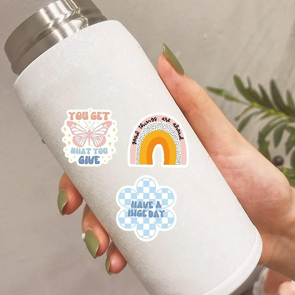 100PCS Danish Pastel Stickers, Pink Aesthetic Inspirational Stickers for Girls,Adults and Teens, VSCO Colorful Pastel Vinyl Waterproof Stickers for Laptop,Water Bottles,Computer,Phone,Skateboard