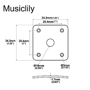 Musiclily Pro Plastic Curved Jack Plate Square Jackplates Compatible with USA Les Paul Epiphone Les Paul Guitar, Cream(Set of 2)