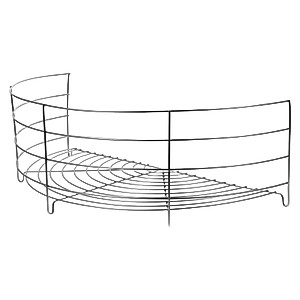 BESTonZON Oil Drain Frying Rack Half Round Cooling Rack Stainless Steel Tempura Draining Rack Wok Fry Pan Pot for Fry Pan Drainer Rack 40CM Outdoor Cookware