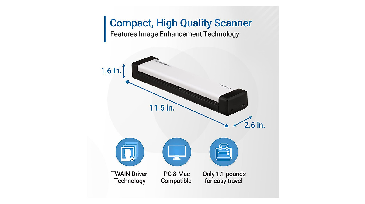 Visioneer RoadWarrior 4D Mobile Duplex Scanner - Fast & Portable