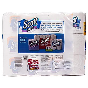 Scott 1000 Sheets Per Roll Toilet Paper,36 Rolls Bath Tissue