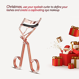 Eyelash Curler with Comb, Professional Volumizing Lash Lift Kit Lash Curler with Refill Pads for Home & Travel Uses, Rose Gold