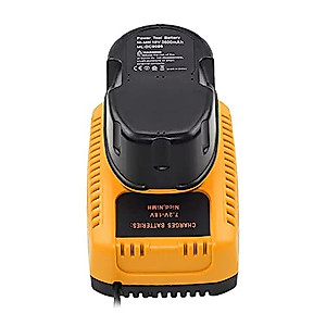 2 Packs 3.6Ah 18 Volt DC9096 Battery(Black) and DC9310 Charger Compatible with Dewalt 18V Battery DC9098 DC9099 DW9098 DW9099 DW9096