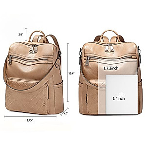 LING SHUIWEN LSW Women Backpack Purse Fashion Leather Large Designer with Laptop Compartment Luggage Strap Travel Ladies Shoulder Bags Convertible Satchel Handbags