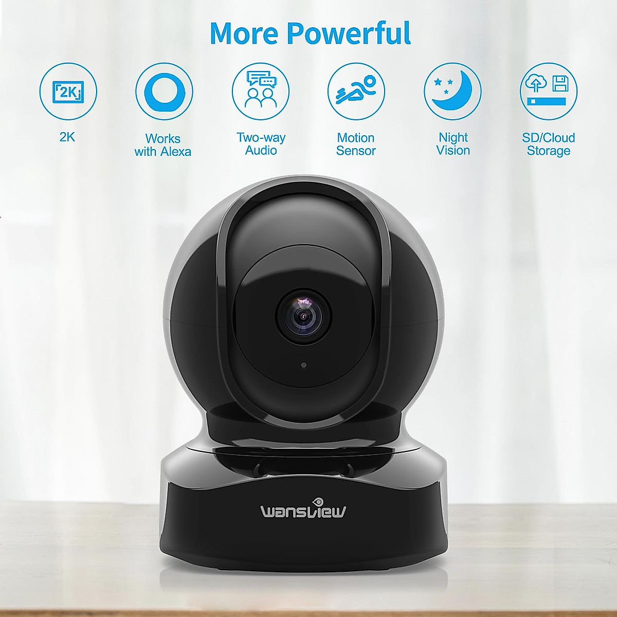 wansview Wireless Security Camera, IP Camera 1080P HD, WiFi Home Indoor Camera for Baby/Pet/Nanny, 2 Way Audio Night Vision, Works with Alexa, with TF Card Slot and Cloud