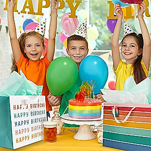 Beautiful Birthday Gift Bags Set of 2 - Large 16/'' Bags with Handles incl. Matching Tissue Paper, Cards & Stickers - Reusable and Perfect For Presents of Any Girls/Boys Kids Party & Special Occasion