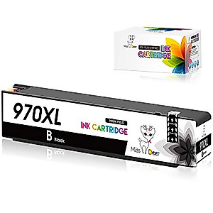 Miss Deer 970XL Black Compatible Ink Cartridge Replacement for HP 970 970 XL Ink Cartridge,Work for HP Officejet Pro X576dw X451dn X451dw X476dw X476dn X551dw Printers (1 Black)
