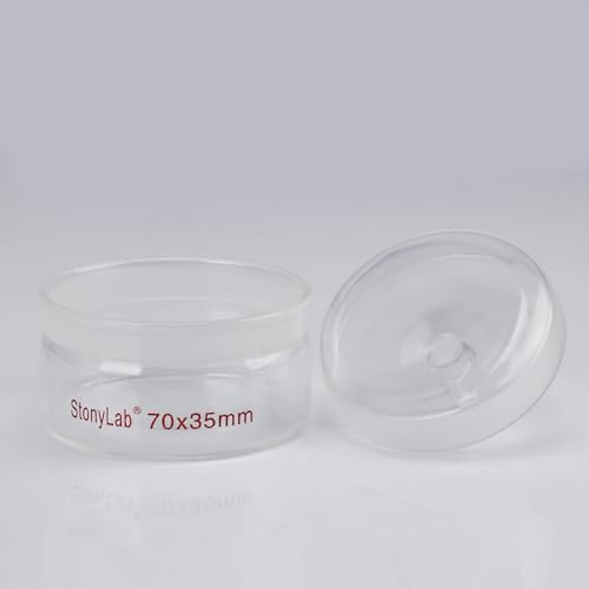stonylab Low Form Weighing Bottle, Borosilicate Glass Weighing Bottle with Ground Stopper for Lab Use, 70 mm Diameter, 35 mm Height