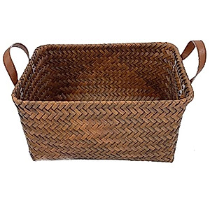 Cabilock Storage Baskets for Shelves Bread Basket Imitation Rattan Woven Basket Laundry Basket Laundry Holder Laundry Storage Basket Wicker Baskets Decoration Storage Containers