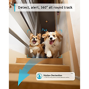 blurams Pet Camera 2K, 360° Indoor Security Camera, Dog Camera with Phone App, PTZ Cameras for Home Security Indoor, 2-Way Audio, Motion Tracking, Color/IR Night Vision, Siren, Cloud&SD(2.4GHz Only)