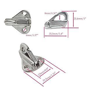 4 PCS Stainless Steel 316 Fending Hooks Fender Spring Hook Snap Attach Rope Boat Sail Tug Ship Marine Hardware Boats Accessories (4)