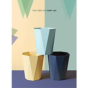 Zentto Spruce Sleek & Stylish Polygon Plastic Small Trash Can Wastebasket, Garbage Container Bin for Bathrooms, Kitchens, Home Offices, Kids Rooms (Quiet Black-S)