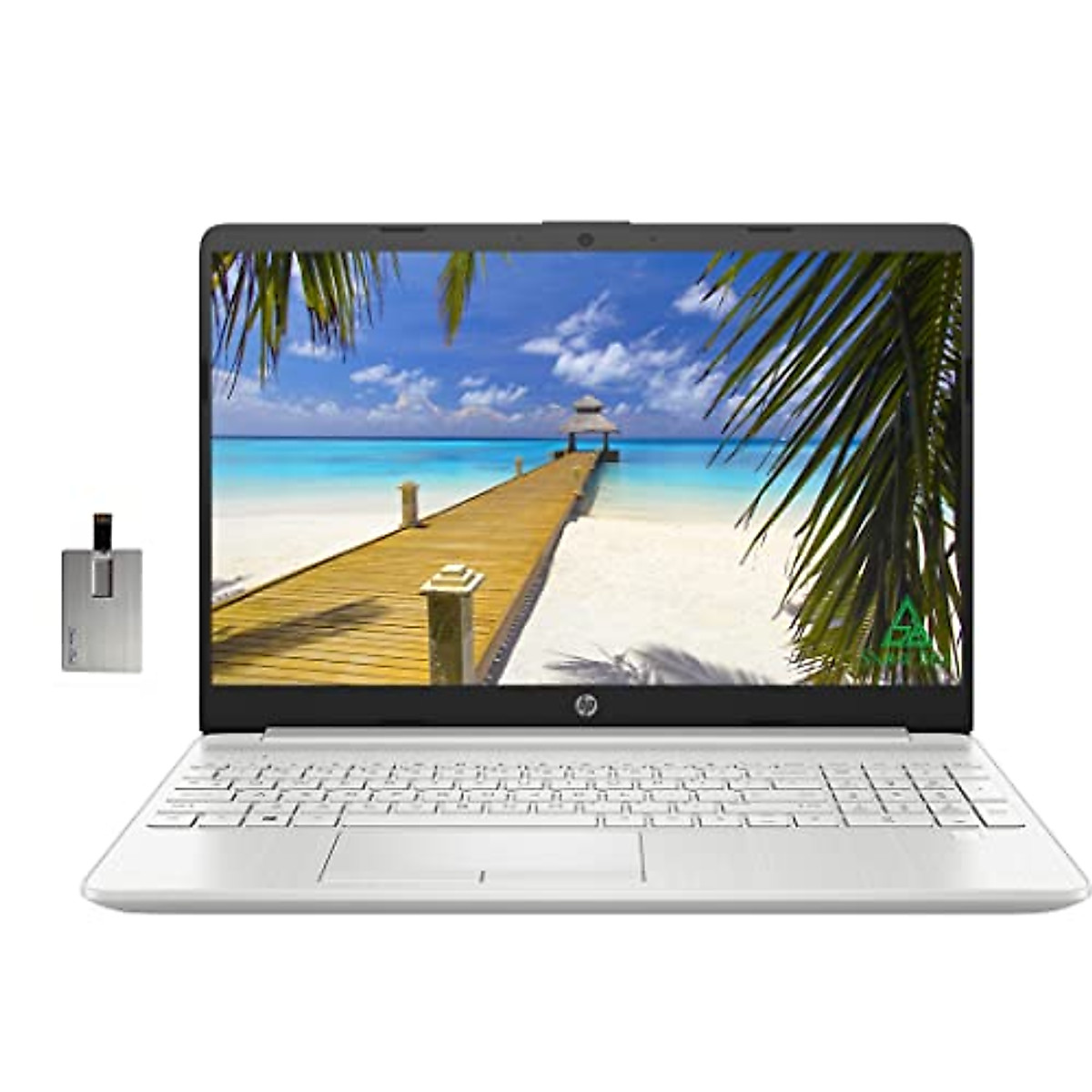 HP 2022 15.6" FHD IPS Businss Laptop, Intel Core i3-1115G4, 16GB RAM, 256GB PCIe SSD, Intel UHD Graphics, HD Camera, Fingerprint Reader, Windows 10 Pro, Silver, 32GB Snow Bell USB Card