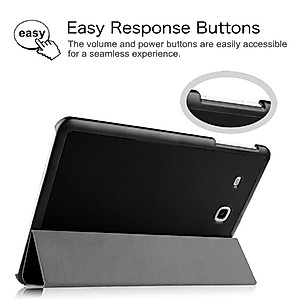 Fintie Slim Case for Samsung Galaxy Tab E 9.6 2015 (Model SM-T560/T561/T565/T567), Ultra Lightweight Protective Stand Cover, Black