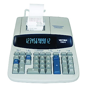 Victor 1560-6 12 Digit Heavy Duty Commercial Printing Calculator with Large Display and Loan Wizard