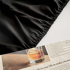 AYASW Fitted Sheet Only Full Size Deep Pocket 16 Inches Soft and Cozy Bed Bottom Sheet 1 Piece 1800 Double Brushed Microfiber Wrinkle Fade Resistant Easy Care Stable Black Holiday Decor