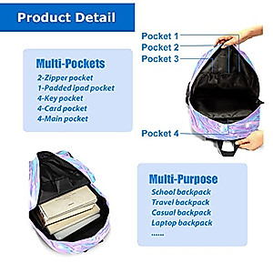 Yeshop Gymnastic Marble Unicorn Personalized Backpack for Teen Boys Girls,Custom Travel Backpack Bookbag Casual Bag with Name Gift