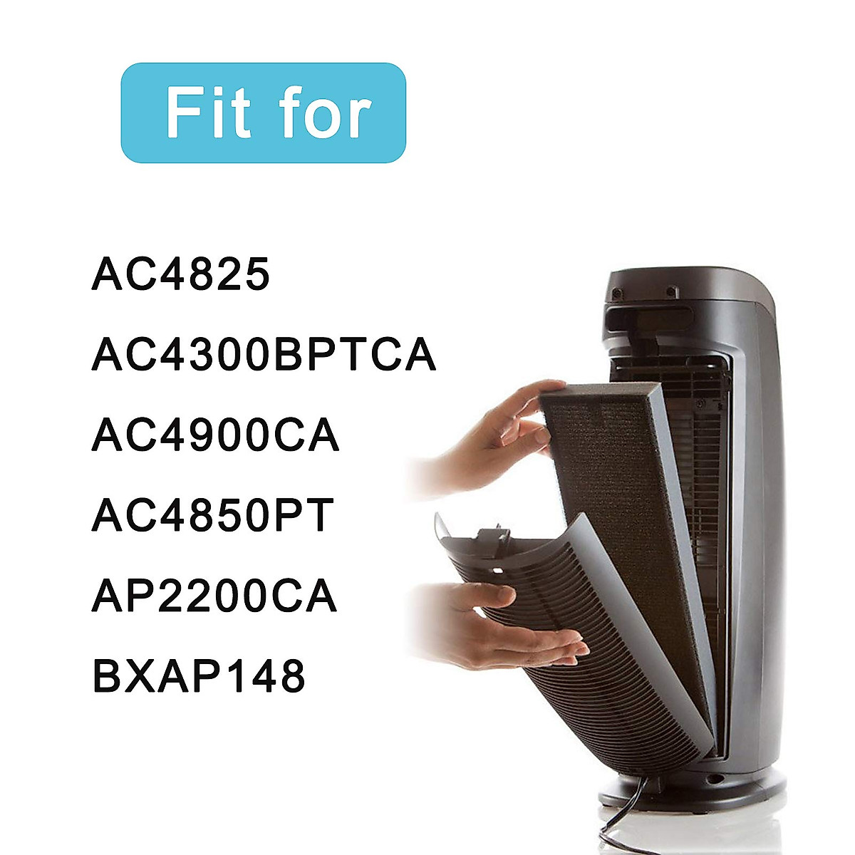 BBT BAMBOOST Filter B Replacement Fit for Germguardian Air Purifier FLT4825 Filter-b Models AC4825 AC4300 AC4800 AC4900,AP2200CA,BXAP148(1pcs HEPA True Filters and 2 Pieces Carbon Filters)