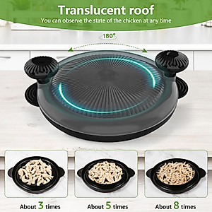 Eoaod Pro Chicken Shredder 10.8 inch, Large Chicken Breast Shredder Tool Twist, Meat Shredder Machine with Widened Anti Slip Mat Fix, Suitable for Pork, Beef, Dishwasher (Translucent Black)