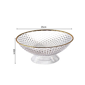 Decorative Pedestal Bowl, Fruit Basket, Dessert Stand Display, Food Plate, Large Fruit Dish, Serving Tray for Farmhouse Centerpiece Desktop Decor, transparent