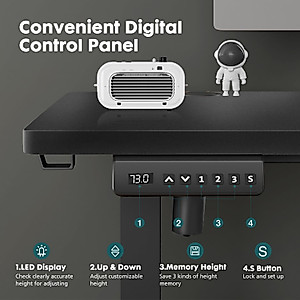 SMUG Standing Desk, Adjustable Height Electric Sit Stand Up Down Computer Table, 48x24 Inch Ergonomic Rising Desks for Work Office Home, Modern Gaming Desktop Workstation, Black