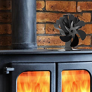 BIVITA Heat Powered Stove Fan, 6 Blade Fireplace Fan for Wood Burning Stove, Heat-Powered WoodStove Fan, Wood Stove Accessories, Quietly Circulating Warm Air