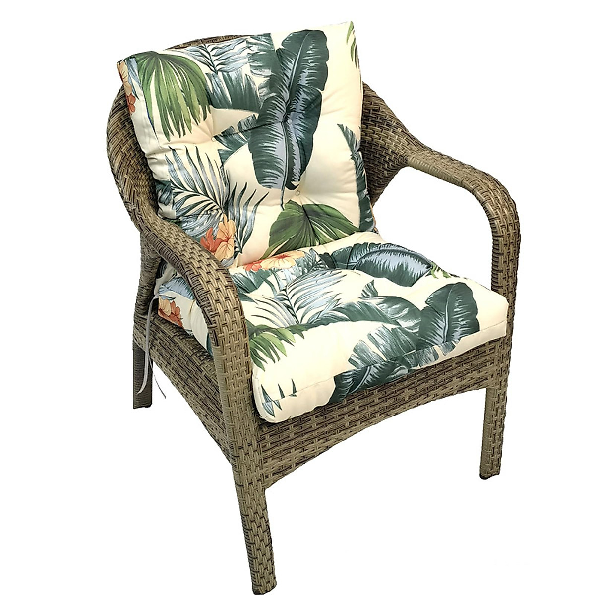 Eoieov Wicker Chair Cushions for Outdoor Furniture Clearance, Rocking Chair Cushions High Back, Thick Patio Chair Pads for Indoor and Outdoor 41.7"*20.8"*3.9", Hawaii