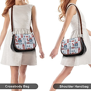 FunnyStar Theme of Uk And London British Flag Women's PU Leather Purses Soft Crossbody Bag Shoulder Handbags