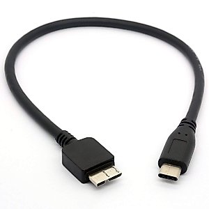 GLHONG USB C to Micro USB Cable, USB 3.1 Type C to Micro B (Micro USB) for WD My Passport HDD Hard Disk (30 cm)