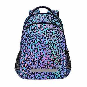 ALAZA Leopard Print Cheetah Purple Backpack for Students Boys Girls School Bag Travel Daypack