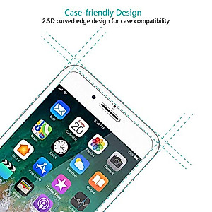 iPhone 8/7 Plus Screen Protector Glass, eTECH [3 Pack] Tempered Glass Screen Protector for Apple iPhone 8 Plus, iPhone 7 Plus [5.5"inch] 2017 2016 – Bubble Free, Case Friendly, HD Crystal Clear