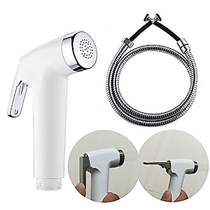 LikeHome Bidet Sprayer for Toilet Cloth Diaper Sprayer Shattaf Handheld Bidet Rinse Spray Head Hand Bidet Toilet Attachment Sprayer White（Without T-Adapter）