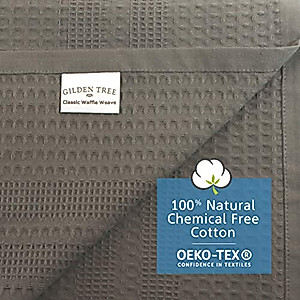 GILDEN TREE Waffle Towel Quick Dry Thin Exfoliating Washcloths for Face Body, Classic Style (Stone)