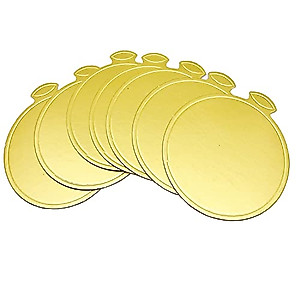 100pcs Mini Cake Boards, 3.1" Mini Round Cardboard, Mousse Cupcake Base for Cake Dessert, Golden