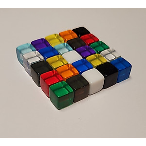 quEmpire Gaming 25x Very Small 8mm Counting Markers Multicolor Cubes Blank Dice for Tabletop Gaming and Education