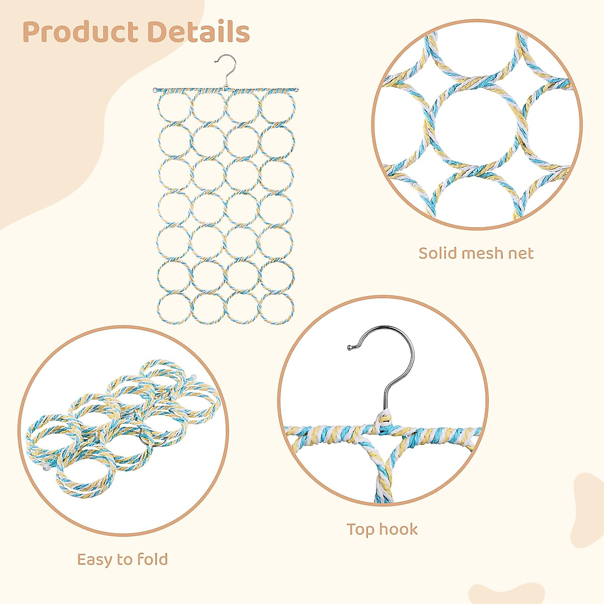 3 PCS Bird Climbing Rope Net Toys, Bird Climbing Nets for Cage Bird Rope Perch Swings, Ladder Rope Bridge Hanging Hammocks, Small Animal Activity Toys for Gerbil, Rat, Parrot, Birds