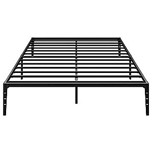 IDEALHOUSE 14 Inch Full Metal Platform Bed Frame Heavy Duty Steel Slat No Box Spring Needed, Easy Assembly, Noise Free, Black (Full)